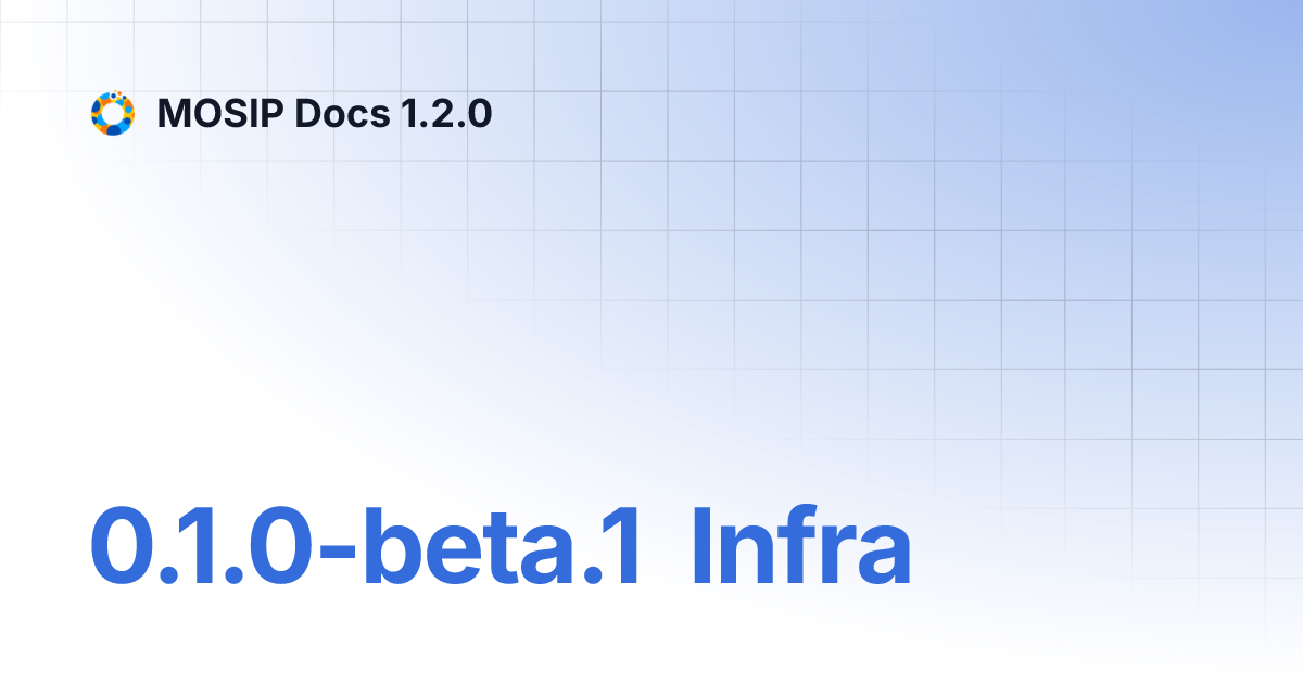 0.1.0-beta.1 Infra | MOSIP Docs 1.2.0