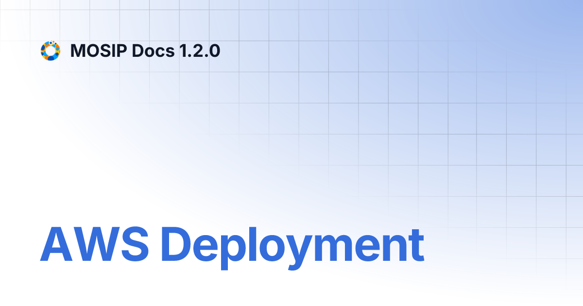 AWS Deployment | MOSIP Docs 1.2.0